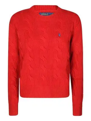 Polo Ralph Lauren Logo Embroidered Cable-knitted Jumper - Fireside Red