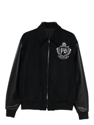 Balmain Zip-up Panelled Bomber Jacket - Black