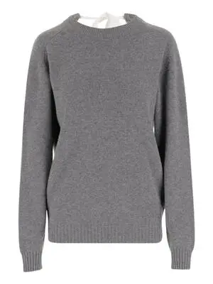 Carven Tie-back Knitted Sweater - Gray