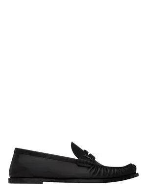Saint Laurent Logo Plaque Slip-on Loafers - Black