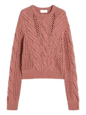 Sportmax Crewneck Jumper With Woven Pattern - Pink