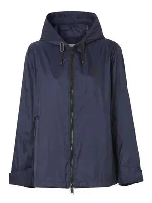 Burberry Zip-up Casual Jacket With Drawstring Hood - Blue