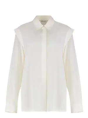 Max Mara Crêpe De Chine Long-sleeved Shirt - White