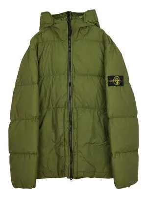 Stone Island Compass Patch Puffer Jacket - Olive Green