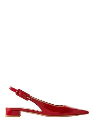 GIANVITO ROSSI Slingback Flats With Square Toe And Open Heel - Red