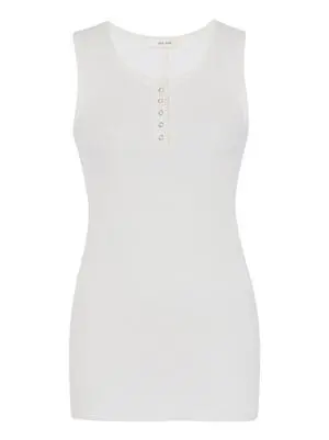 THE ROW Mansel Ribbed Sleeveless Tank Top - White