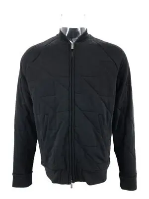 Emporio Armani Quilted Long Sleeve Zip Up Jacket - Black