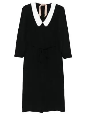 N.21 N21 Long-Sleeved Lace-Trimmed Collar Patchwork Dress
