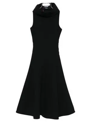 Jacquemus Cowl Neck Sleeveless Midi Dress - Black