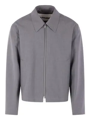 JIL SANDER Jil Sander Poplin Zip-Up Jacket Gray