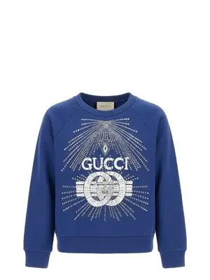 Gucci Embellished Logo Sweatshirt - Blue