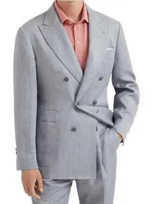 Brunello Cucinelli Double-breasted Blazer - Grey