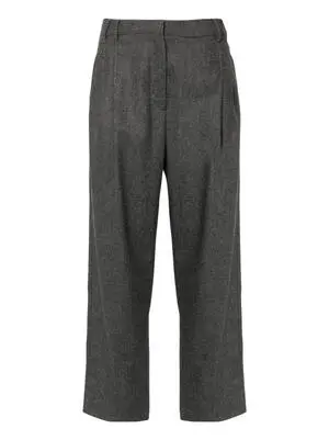 Brunello Cucinelli Brunello Cucinelli Pleated Straight Leg Pants Dark Gray