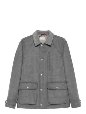 Brunello Cucinelli Flap-pocket Wool Jacket - Grey