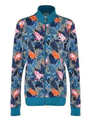 Emporio Armani Printed Zip-up Track Jacket - Blue