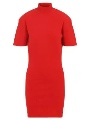 Jacquemus High Neck Knitted Mini Dress - Red