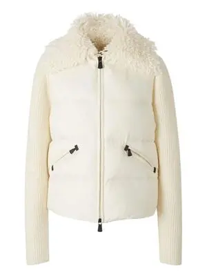 Moncler Padded Zip-up Cardigan With Wool And Down Filling - White