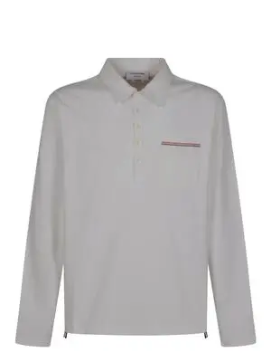 Thom Browne Long-sleeve Polo Shirt - White
