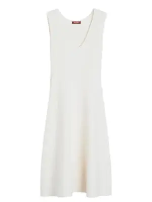 Max Mara Stretch Viscose Calf-length Dress - White