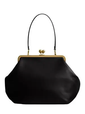 COACH Coach Large Kisslock Frame Bag Brass/black