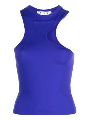 Off-White Asymmetrical Logo Tank Top - Blue