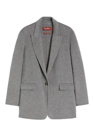 Max Mara Wool And Silk Double-cloth Blazer - Medium Gray
