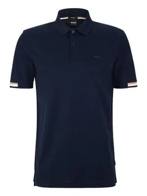 Hugo Boss Rubberized Logo Regular-fit Polo Shirt - Black