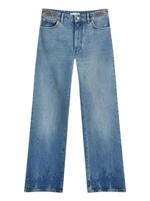 Rabanne Paco Rabanne Embellished High-Waist Flared Jeans Blue