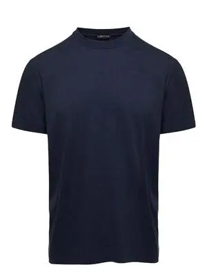 TOM FORD Crewneck Short-sleeved T-shirt - Blue