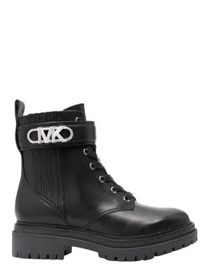 Michael Kors Parker Logo Plaque Ankle Boots - Black