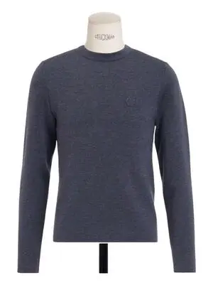 Dior Crewneck Sweater With Embossed Detail - Blue