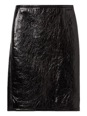 GUCCI Gucci Shiny Leather Skirt With Side Slit