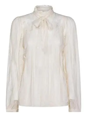 TWINSET Striped Lace Bow Blouse No