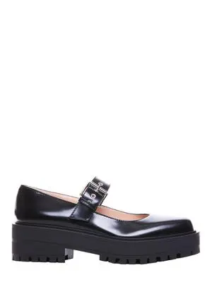 GIANVITO ROSSI Square Toe Buckled Platform Mary Janes - Black