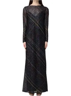 Missoni Long Sleeve Sequin Embellished Maxi Dress - Black