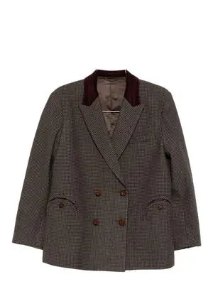 BLAZÉ MILANO Double-breasted Houndstooth Blazer - Black