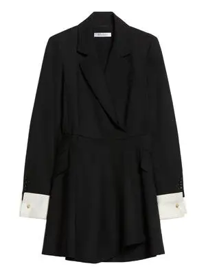 Max Mara Pleated Long-sleeved Blazer Dress - Black