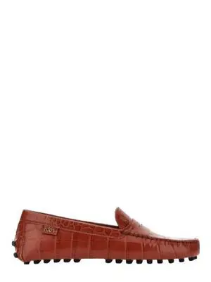 TOD'S Gommino Embossed Slip-on Loafers - Terracotta Chiaro