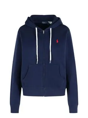 Polo Ralph Lauren Polo Ralph Lauren Full Zip Hoodie With Logo Detail Blue