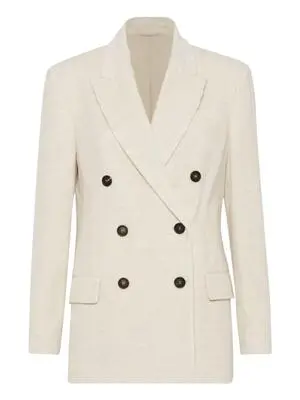 Brunello Cucinelli Double-breasted Corduroy Blazer - Ivory