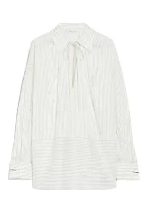 Max Mara Striped Long-sleeve Shirt With French Cuffs - White