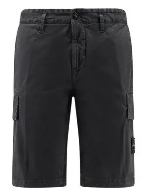 Stone Island Regular Fit Cargo Bermuda Shorts - Black