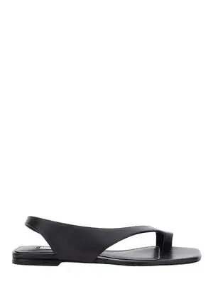 TOTEME Square Toe Thong Sandals - Black