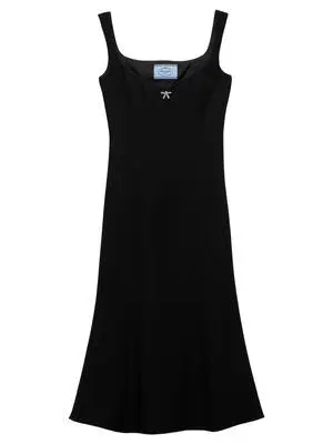 Prada Embroidered Cady Dress - Black