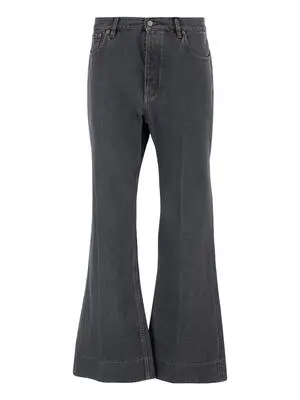 Valentino Garavani Logo Patch Flared Jeans - Black
