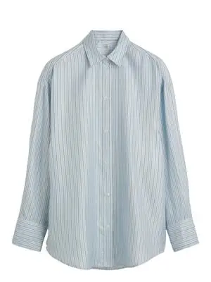 TOTEME Toteme Oversized Striped Shirt Gray