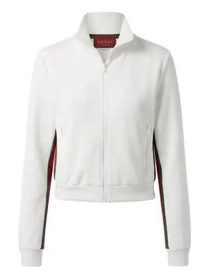 GUCCI Gucci Jersey Drill Zip-Up Jacket With Webbing Stripes