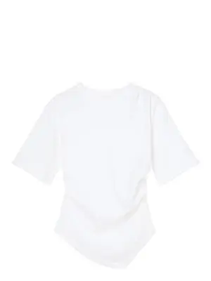 RÓHE Short Sleeve Draped T-shirt - White