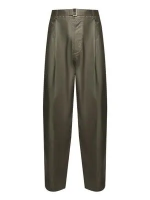 Acne Studios Belted Pleated Trousers - Dark Green