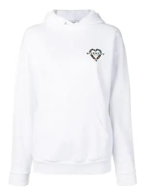 Givenchy Heart Logo Hooded Sweater - White